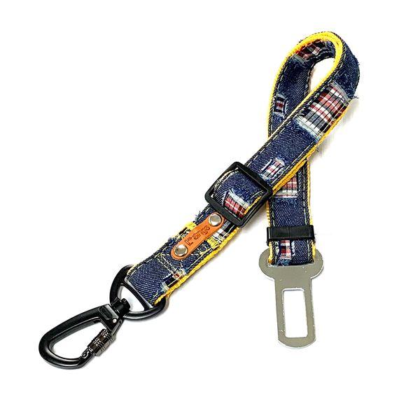 【商品名】  L'ange クラッシュデニム シートベルトリード ネイビー 犬具/リード 【ジャンル・特徴】 おしゃれなワンちゃんの安全ドライブ