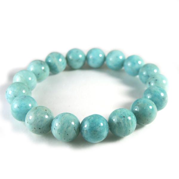 ◆重さ：約 46 g◆サイズ：内径18 cm◆大きさ：平均12.5 mm径◇産地：モザンピーク※現品撮影です。写真の商品をお届けします。◎この商品はメール便送料無料商品です。アマゾナイトは、澄んだ青緑色が美しい天然石で、自然のやさしさを感じ...