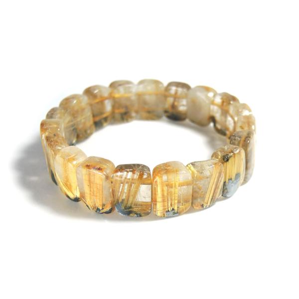 ◆内径サイズ：内径約 16 cm◆大きさ：約 10ｘ13ｘ6 mm◆重さ：35.1g◆総個数：19個◎商品は一点物です。写真の商品をお送りします。ゴールドルチルは、水晶に金色の針状ルチルを内包した天然石。名は黄金の輝きに由来し、古来、富と繁...