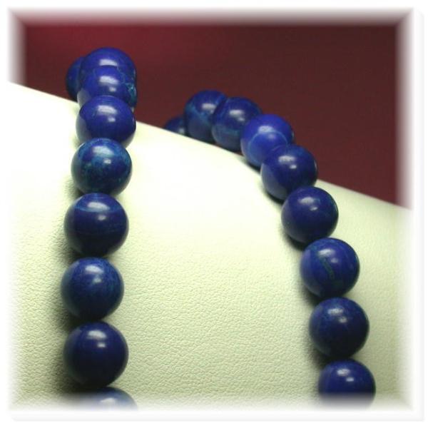 ブルーのハウライトストリングスです。直径約10ｍｍ　全長約40ｃｍです価格は1本の値段です。◎この商品はメール便送料無料商品です。