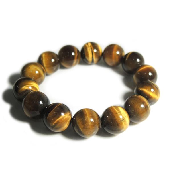 ◆重さ：54 g◆内径サイズ：16 cm◆石の大きさ：約 14mm径◆玉数：14◇南アフリカ共和国※現品撮影です。写真の商品をお届けします。◎この商品はメール便送料無料商品です。力強い輝きを放つタイガーアイは、古代から“神の眼”とも称され、...