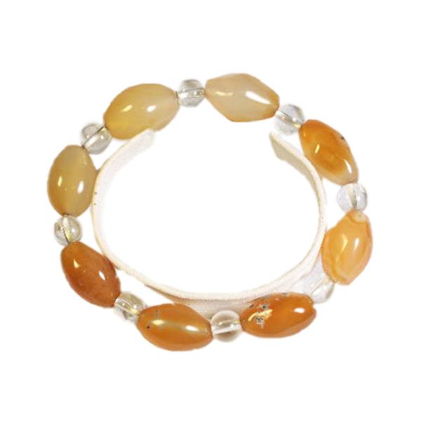 ■サイズ：21.5cm■大きさ：メノウ・・・約19x12mm径　8玉  　　　：クリスタル・・・7mm径　8玉※現品撮影です。写真の商品をお届けします。◎この商品はメール便送料無料商品です。