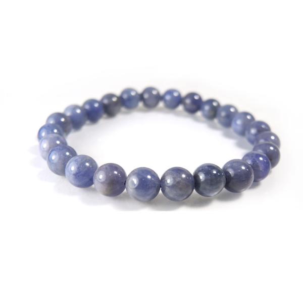 ◆タンザナイトの珠の大きさ：約 7.5 mm◆重さ：約 18.7ｇ ◆内径：約 16 cm◇産地：タンザニア※商品は1点物です。写真の商品をお届けします。タンザナイトは、1967年にタンザニアで発見された希少な宝石で、見る角度によって青や紫...