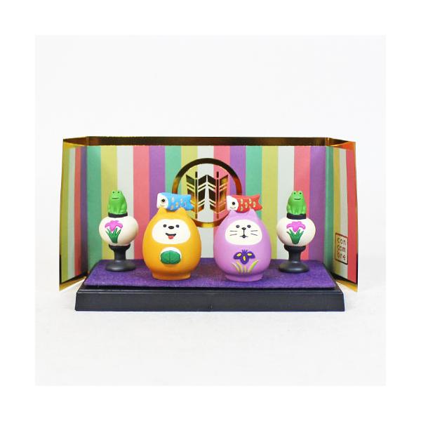 SIZE：端午の猫だるま：3.0×3.0×h4.4cm　　　端午のわんこだるま：3.0×3.6×h4.4cm　　　かえるぼんぼり：各2.0×2.0×h4.3cm　　　台座セット：13.2×7.0×h8.0cm素材：ポリレジン配送：宅配便での...