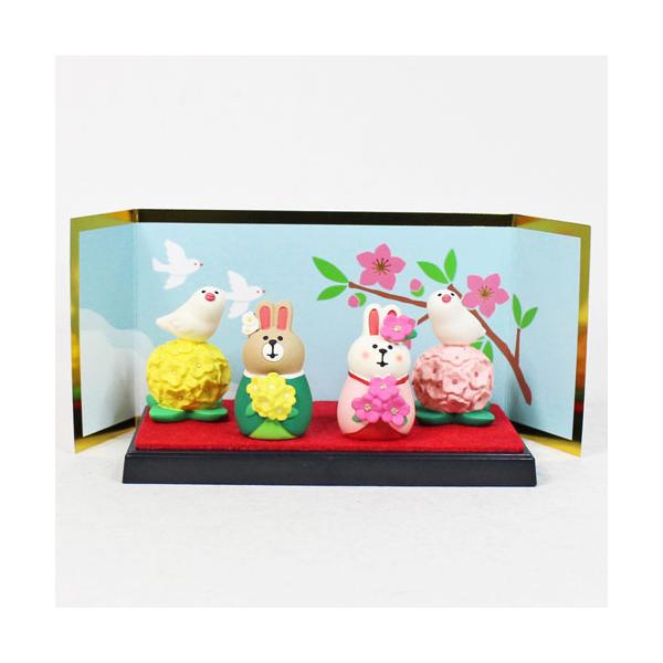 SIZE：野の花雛うさぎ：2.6×2.8×h4.4cm　　　台座セット：全体21.5×7×h8cm　　　花てまり文鳥菜の花：3.0×3.0×h4.5cm　　　花てまり文鳥さくら：3.0×3.0×h4.5cm素材：ポリレジン製メール便：不可