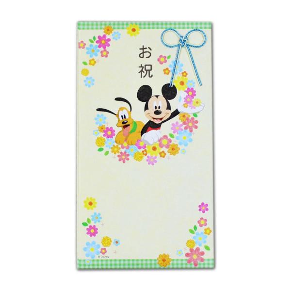 SIZE：W9.8×H18cm内容：本体×1、中封筒×1配送：6個までメール便配送ご注意：ラッピング、のし掛けNGミッキーと仲間がお祝いしてくれているグリーン地のデザイン。ディズニー好きさんやお子様におすすめな祝儀袋です。入学祝いやお誕生日...