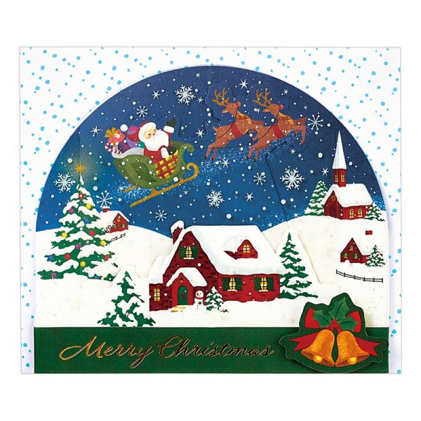 スノードームをカーブ型で表現した新機構のカードです。丸みのあるAPET素材の中に、クリスマスの風景が広がっています。ちょこんと可愛らしく置ける小ぶりなサイズ感です。--------------------------------------...