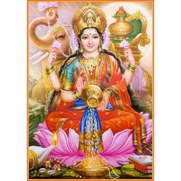 日本でも有名なインドの神様、ラクシュミー神の小さなカードです。名刺サイズの小さなカードですので、財布やバッグ、手帳等に入れ、お守りとしてお使い下さい。(一般的な名刺サイズとは若干寸法が異なります。)※汚れ防止の為、ビニール製のカードケースに...