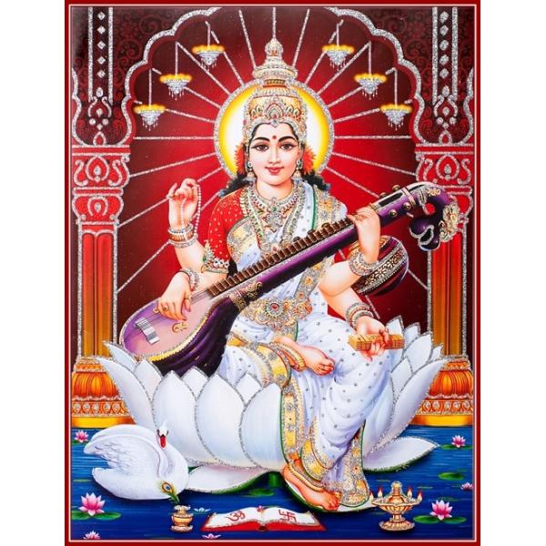 日本でも有名なインドの神様、サラスバティー神の小さなカードです。名刺サイズの小さなカードですので、財布やバッグ、手帳等に入れ、お守りとしてお使い下さい。(一般的な名刺サイズとは若干寸法が異なります。)※汚れ防止の為、ビニール製のカードケース...