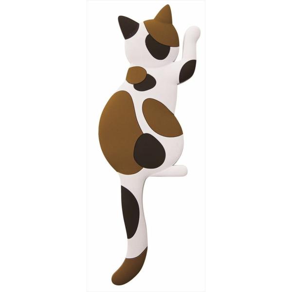 しっぽを曲げるとフックに変身！マグネットフックCattail ミケ MH-CAT-07・裏面の磁石で玄関ドアや冷蔵庫にペタッと取り付けてしっぽを曲げるとフックになる！・あると便利！いるとカワイイネコのマグネットフック！商品詳細サイズ（cm）...