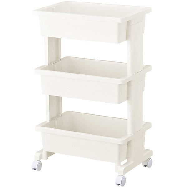 リセスタイルモバイルワゴン3段 ＷＨ●リビング・キッチン・バス、トイレなどあらゆるシーンの収納に●キャスター付きなので移動が楽々●たっぷり収納できるカゴで見やすく収納できる●差し込むだけの簡単組み立て商品詳細カラー ホワイトJANコード  ...
