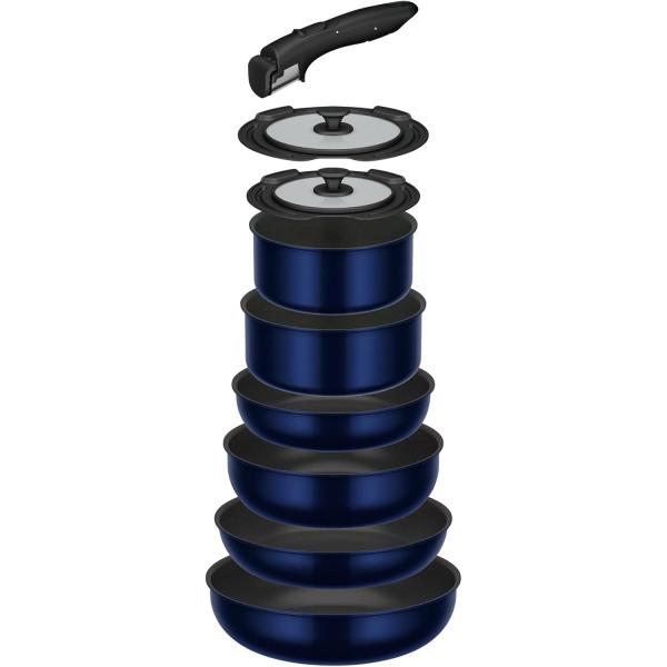 【オンライン限定】 サーモス デュラブルシリーズ 取っ手のとれるフライパン9点セットEA ガス火対応 ディープブルー フライパン・鍋は食洗機対応 KSE-9A DPBL取っ手のとれるフライパン9点セットEA ガス火対応 ディープブルー●フラ...