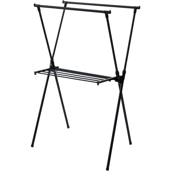 室内物干しX型PSBK-04●ダブルの竿で衣類や小物などをしっかり干せる●干すものの長さに合わせて支柱の高さをお好みに調整出来る●バスタオル5枚がしっかり干せる●非常にコンパクトに折りたためるので、ちょっとしたすき間に収納出来るカラー ブラ...
