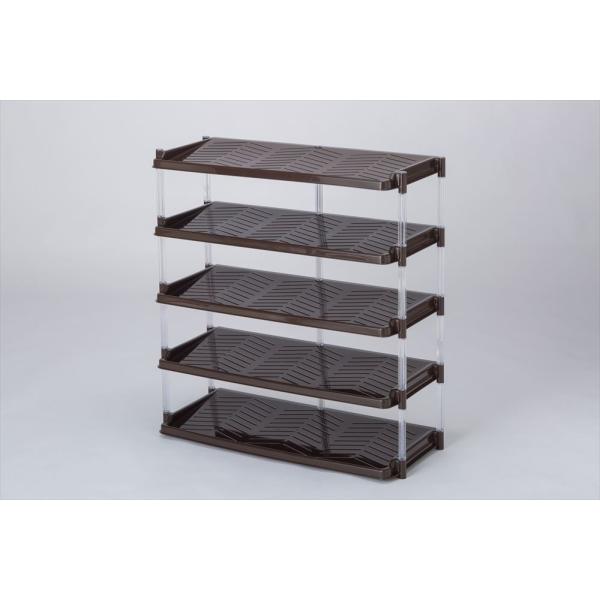 たくさんの靴をすっきり収納できる大型シューズラック。クリスタルシューズラック5段トリプル（BR） ブラン●トレーはシースルー、柱はクリアだから清潔感抜群。透明感のあるカラーでどんな家にも馴染みます。●オープンタイプなので風通しも良く、濡れた...