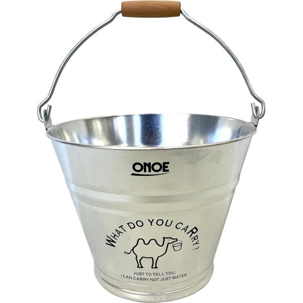 ONOE 萬年 日本製 イラスト入りバケツ 1号  ブラック 6L・製造国:日本・・容量:6L・口径:258mm・底径:167mm・深さ:196mm・材質:亜鉛鉄板・重量:（約）0.54Kg