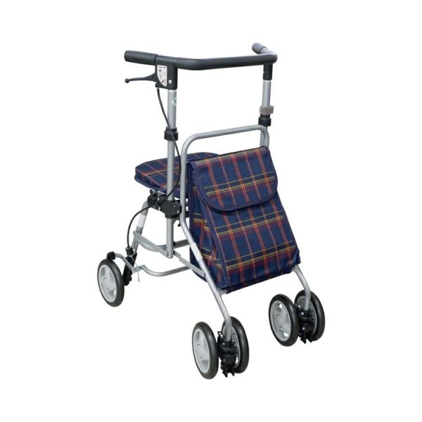 ●荷物をたっぷり収納できる便利なシルバーカーフォルテライト 格子NB●ゆったり設計で、荷物もたっぷり収納。街歩きに活躍するシルバーカー。●握るとブレーキ、押し下げると駐車ストッパーの2WAY＆片方で両輪ブレーキ。●折りたたみ可能。2WAYキ...