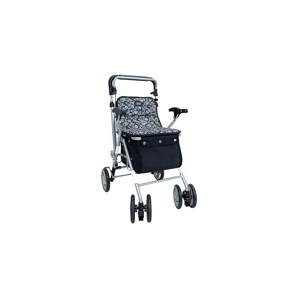 【シルバーカート シニアカート ボックスタイプ 座れる】幅が広めで安定感バツグンのシルバーカー座面が付きでお散歩中に座ってちょと休憩ができます大容量の収納バッグ付きでお買い物に大変便利です■仕様使用時サイズ：約幅W47.5×奥行58×高84...