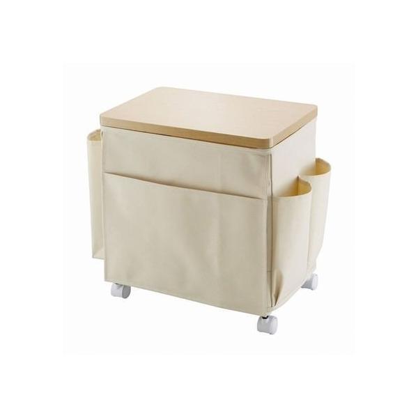 ＷＴＷサイドテーブルワゴン　WH商品説明●手の届くところにまとめて収納できるテーブルワゴンです。●全面フラットの木製天板なので、サイドテーブルにも便利です。●ソファーや座椅子のそばにサイズ（約)幅35×奥行23×高さ37.7cm材質本体/ポ...