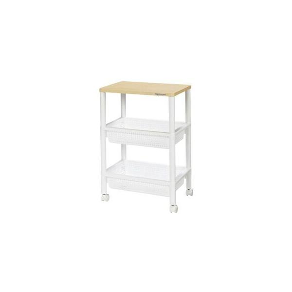 サイドテーブルとしても使用できる万能ワゴン●デスクやキッチン周りの色々なものをまとめてスッキリ収納できる。●全面フラットの木製天板なので、サイドテーブルとしても使えて便利カラー ホワイトJANコード 4962191490410サイズ (約)...