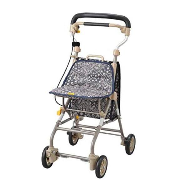 ウィズワン キュートミニ ぺイズリー ネイビー 介護用品 福祉用品 シニアカート 押し車 ショッピングカー コンパクトタイプ 折りたたみ 軽量 便利キュートミニ ぺイズリー ネイビー●軽くて小さく使い勝手の良いコンパクトタイプです。【 身体...