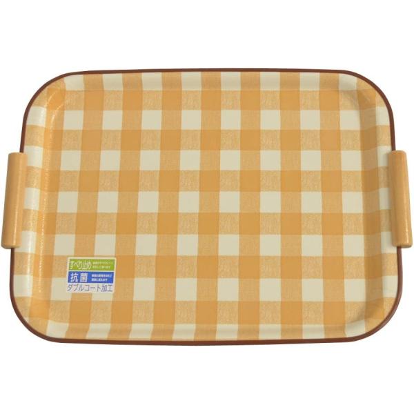取っ手付きNS抗菌トレー 45cm ベージュ●おしゃれなチェック柄の抗菌仕様トレーです。ナチュラルなベージュのチェック柄で食卓・キッチンを明るく彩ります。持ち運びしやすい取っ手付きすべり止め加工が施されているので、食器がすべりにくく安心して...