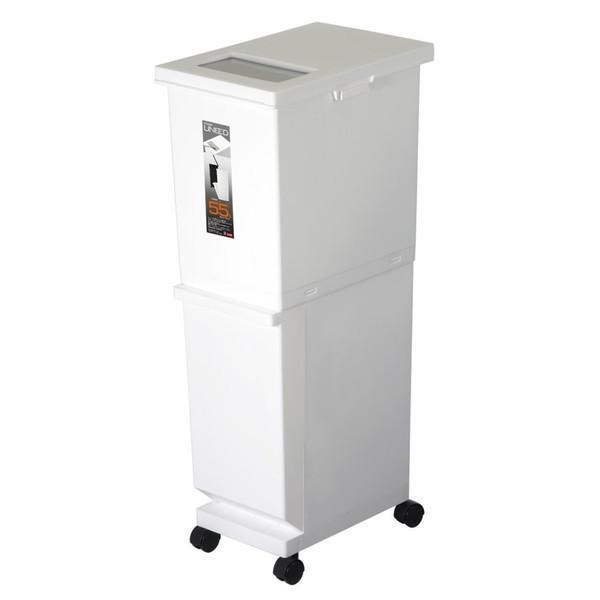 カラーブラックJANコード4973221020385サイズ(約)横27×奥行41×高さ87cm容量上上段：32L 下段：23L材質本体：ポリプロピレン プッシュフタ・バネ：ステンレス キャスター：ポリプロピレン、ポリカーボネート、スチール原...
