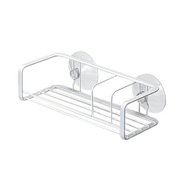 大理石調シンクトップのキッチンに馴染むホワイトカラーサイズ D85×W188×H70mmカラー ホワイト材質 本体＝鉄（樹脂コーティング）吸盤＝塩化ビニル樹脂