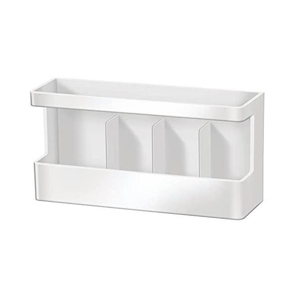 ポゼ キッチンポケット マグネット ホワイト●しっかり取り付け、位置変更自在のマグネット式キッチンポケットです。マグネット式なので、簡単に取り付けられて壁を傷付けません。中には仕切りが3個付属しており、ラップやホイルが倒れずに収納できます。...