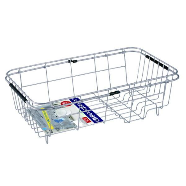 スライドアームで様々なシンクにフィットしますサイズ 240D×400〜520W×130Hmmカラー シルバー材質 本体=鉄(樹脂コーティング)スベリ止め・抜け止め=塩化ビニル樹脂耐荷重 約6kg