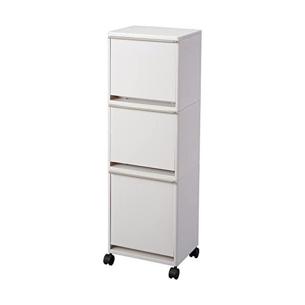 カラーホワイトサイズ(約) 幅 33.5 x 奥行 27.5 x 高さ 99 cm(キャスター含む)容量（約） 43L(上、中段12.5L×下段18L)重量（約）4598ｇ材質本体、引き出し、ポリ袋止め ： ポリプロピレン/キャスター ： ...