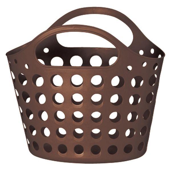 ソフトトートバスケット　ブラウン ●持ち手付きで持ち運びにも便利な収納バスケットです。●小物の収納に最適なサイズです。●おしゃれでかわいいデザインJANコード4977425203735 カラーブラウンサイズ(約)幅24.4cm×奥行19cm...