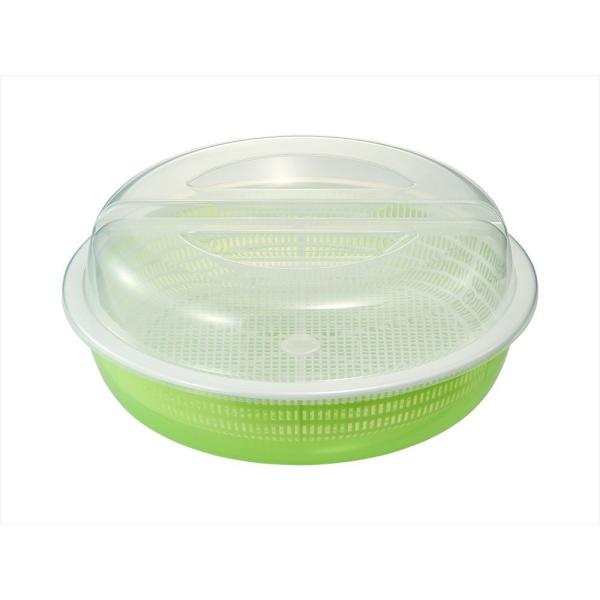 ●さい箸やおたまが置けるふた付きの卓上水切りふた付き卓上水切り グリーン●さい箸やおたまが置けるふた付き●ふたをしても高さ12cmで、冷蔵庫の中に入れられます商品詳細カラー グリーンJANコード 4979625221731サイズ 直径30×...