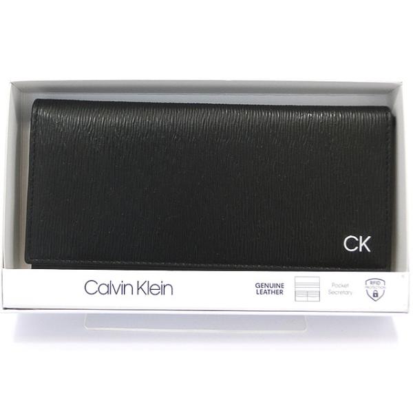 カルバンクラインらしいシンプルな定番二つ折りロングウォレットです。★カラー：ブラック、※金具：シルバー★仕様：小銭入れｘ1 カードポケットｘ10、札入れｘ2★素材　：レザー、内側ファブリック生地★付属品：化粧箱※付属品の内容、仕様はメーカー...