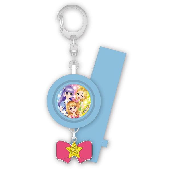 アイカツ!から、かわいい防犯ブザーが登場！！本体を引っぱると音が鳴るよ！塾帰りや通学、夕暮れの夜道、旅行やキャンプ、緊急ブザーにご利用できます。ひったくり抑止、安心、安全対策にお使いいただけます。ランドセル取付け用ベルト付き。