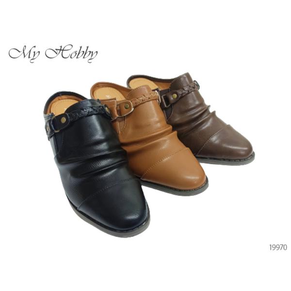 シャーリング ウエスタン ミュール歩く時に曲がりやすいシャーリングデザインちょっとフィットするかかとカウンター付き落ち着きのある木目調プリントヒール滑りにくいアウトソール※しわの付き方は全て左右非対称になります。[素材]：アッパー/合成皮革...