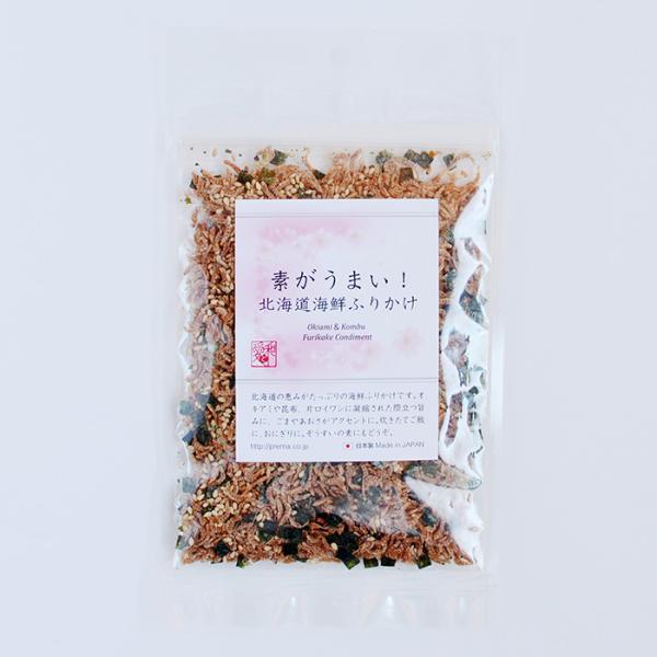海の恵み、海鮮ふりかけオキアミを味付けし、海苔やごまを配合した香ばしい海鮮ふりかけです。味が濃く、香ばしいオキアミに、のりやごまが加わって、ついつい食が進みます。ふりかけとしてご飯のお供に、混ぜ込んでおにぎりに。だし素材が入っているので、雑...