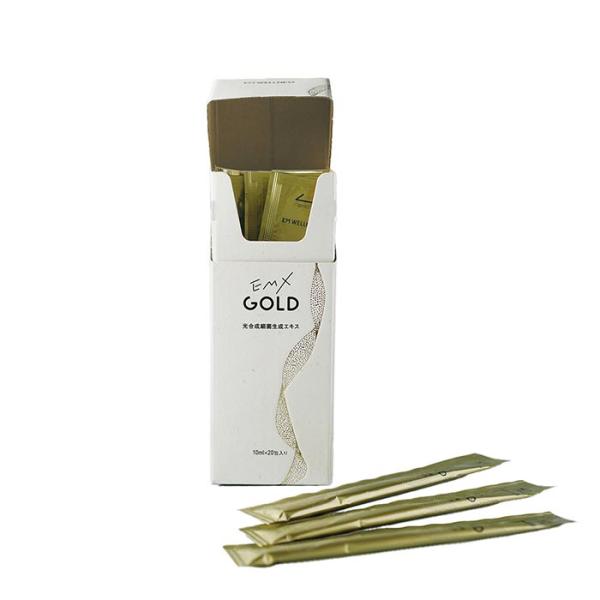 有用微生物群（EM）の発酵の力を利用した発酵飲料EMX GOLD。携帯に便利な飲みきりタイプ■原材料： 微生物培養エキス（糖蜜、酵母エキス）、粗製海水塩化マグネシウム、フィチン酸、サンゴカルシウム※原料のサンゴには化石化、風化したものを使用...