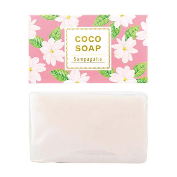 顔だけでなく、身体、髪にもご使用頂けます。豊かできめ細かい泡がしっとりと洗い上げます。コソープ（サンパギータ）はジャスミン系の甘く上品な香りが特徴です。女性的な優しさにあふれた石鹸です。サンパギータはフィリピンの国花であり、あざやかな純白の...