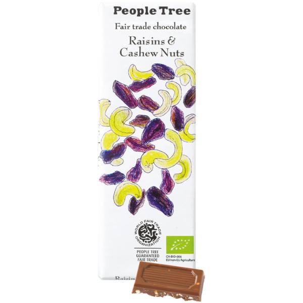スイスのチョコレート職人たちが丹念に仕上げたこだわりのチョコレートに、レーズンの酸味とカシューの香ばしさが絶妙です。【有機JAS】 ■英名： Raisin ＆ Cashewnut Chocolate■原産国： フェアトレードカンパニー（スイ...