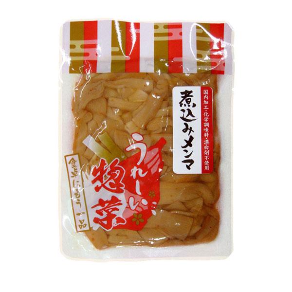 やわらかいメンマを本醸造醤油等で煮込みました。そのまま食べるほか、ラーメンなどのトッピングにも。■しなやかな歯ごたえ■着色料・漂白剤不使用 ■メンマの旨みに調味料がしっかりと染み込んだ濃厚な味わい原材料： メンマ(ベトナム)、醤油、米醗酵調...