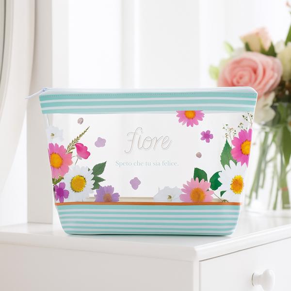 濡れても安心、防水ポーチ。温泉・ジム・サウナに大活躍！花柄 クリアポーチ レディース メイクポーチ コスメポーチ かわいい おしゃれ 小物入れ 防水　温泉　ジム　サウナトラベルポーチ ギフト fiore　レディース　※写真はイメージの一例で...