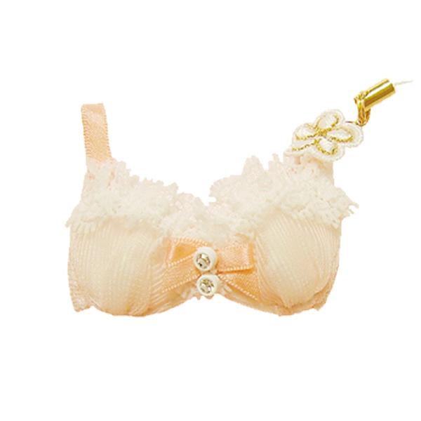 本物そっくりミニチュアストラップ ブラ単品　Margret（マーガレット）（ショーツは完売しました）優しく愛らしい女性をイメージしてMargret(マーガレット)と名付けました。ミニチュアインナーをキュートなストラップにしました♪伸縮性がな...