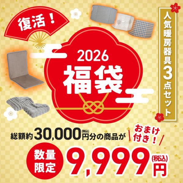 福袋 衝撃価格！2026年 復活福袋 総額約30,000円相当 人気暖房器具6点セット パネルヒーター・ヒータークッション・もこもこ毛布 あったかグッズ入り 数量限定 おまけ付き 新春 初売り 防寒 寒さ対策 冬物家電 節電 省エネ 洗える...