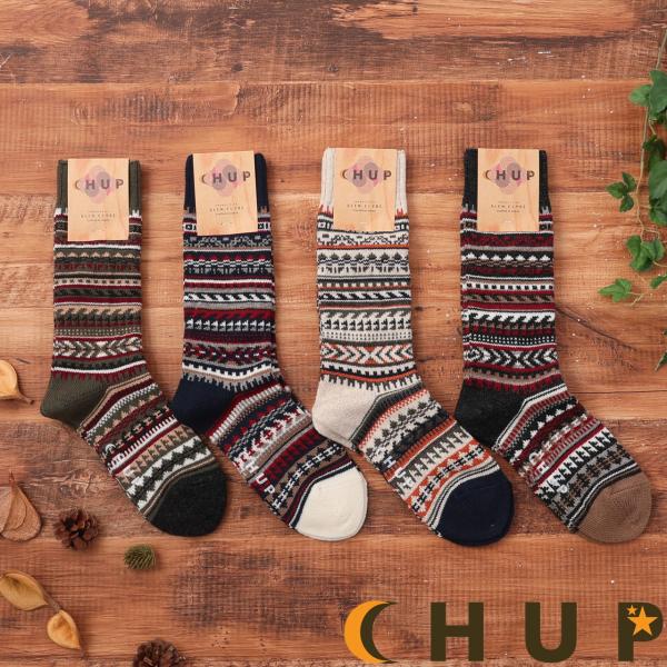 ■商品情報■定価（税抜き）3,000円世界の先住民族を創造の源として靴下を表現するCHUP(チュプ)。 自然との共生意識を根底に持つ彼らのトラディショナルを靴下というアイテムに 落とし込み表現しています。「CHUP(チュプ)」とはアイヌ語で...