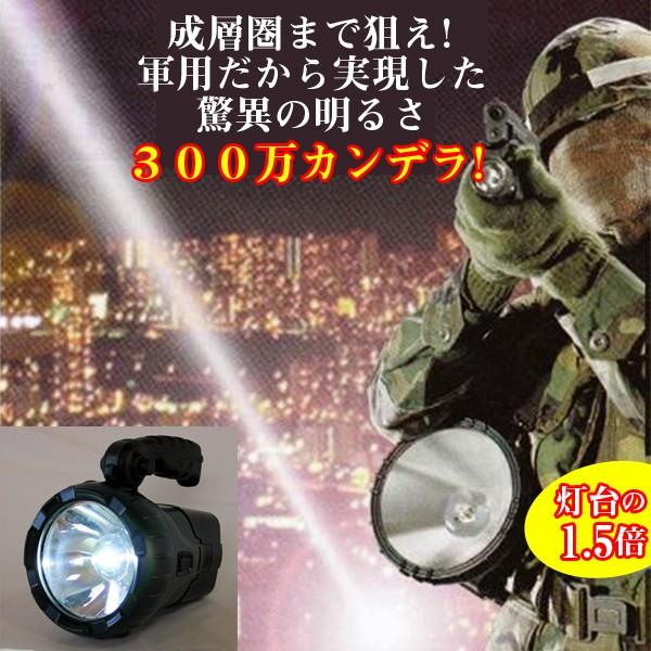 世界の軍隊が絶賛!　漆黒のやみを昼間のように照らす超強力サーチライト ハイテク1WattXP-CCREE LEDを採用したビームライトで真っ暗闇でも安心!世界的に有名な“JOHN LITE社製。中国警察や陸軍、フランスルアーブル陸軍などに採...