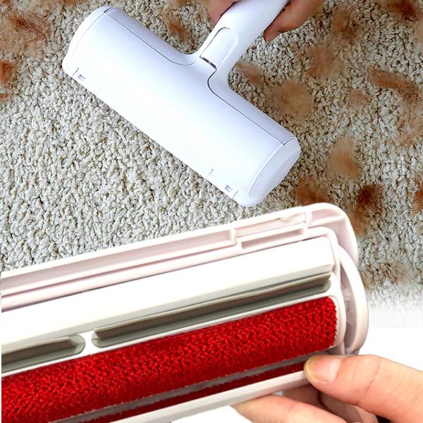 カーペットやソファにたまるほこりや抜け毛が簡単に集め取れる！交換テープ不要！電源や電池も不要！繰り返し使える強力ブラッシングクリーナー！カーペットやラグマット、ソファやカーシート...毛足の長いカーペット状繊維に優れたクリーナー！カーペット...