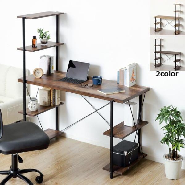 サイドに本や小物も置けるワイドなラック付きデスク！新入学・新生活を迎え、新しく揃えたい学習机。ドライバーを使うことなく、簡単に組立てられるデスクが新登場です！スタイリッシュなスチールパイプと化粧版を組み合わせ組み上げます。デスク横幅約１２２...