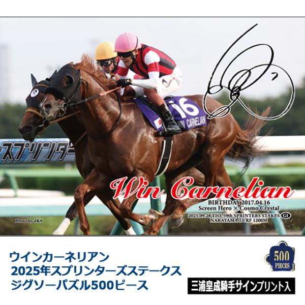 爆買　ウインカーネリアンと三浦皇成騎手、人馬ともに悲願のJRA・GI初制覇した勇姿ををジグソーで！2025年9月28日スプリンターズステークス ”ウインカーネリアン”が激しい追い比べの末に頭差競り落としてG1初制覇。そして鞍上の三浦皇成は騎...