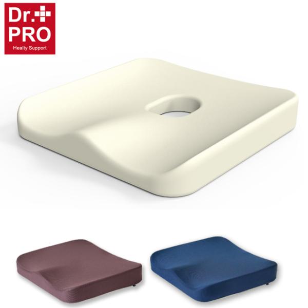 Dr.PRO設計！骨盤周りを労る3D座面低反発クッション！前傾斜座面×立体座面×低反発ウレタン！＋シークレット円座これが、Dr.PRO設計3D座面クッション！日常の座り姿勢・腰やお尻、太ももへの負担...骨盤まわりをしっかりホールドする事に...