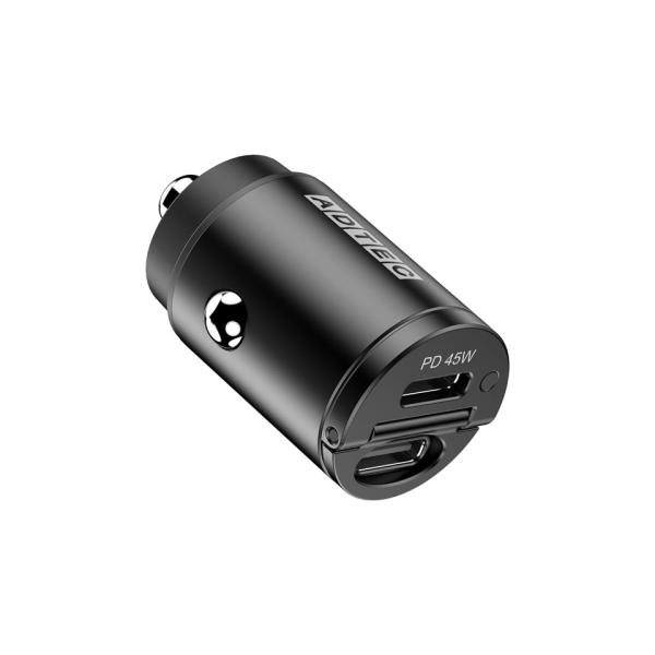 シガーソケットに装着すれば出っ張ることなくソケットに装着出来ます。蓋つきのサービスコンセントなどの使用やインテリアを気にされる方に最適です。USB Type-C×２の２ポート仕様。単独で使用した場合、タブレットやiPhoneの高速充電に対応...